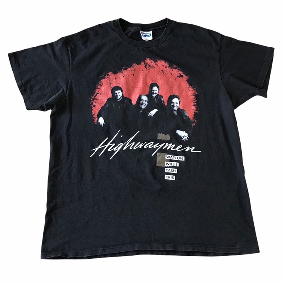 Vintage | Tops | Vintage Highwaymen Tour Tshirt Willie Nelson Johnny ...